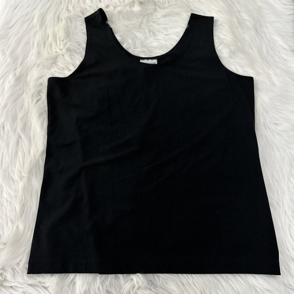 Chico's | Tops | Chicos Womens Black Basic Tank Top Never Fade 2 Soft Stretch Timeless | Poshmark